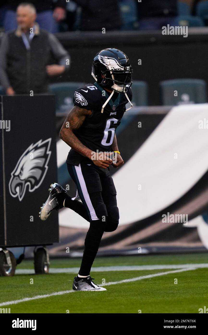 Philadelphia Eagles' DeVonta Smith in action before an NFL football ...
