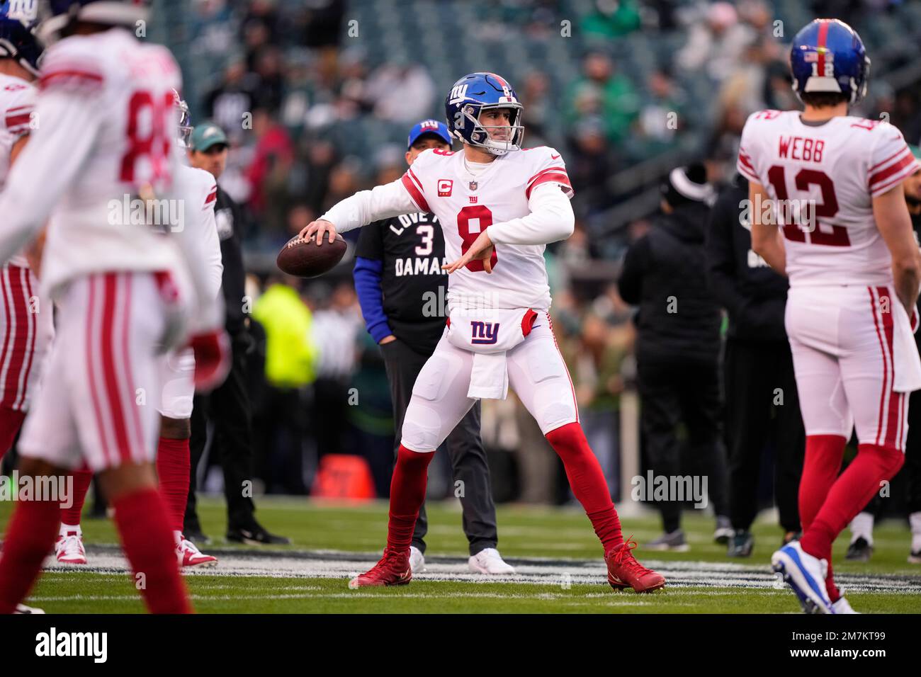 New York Giants quarterback Daniel Jones in action before an NFL ...