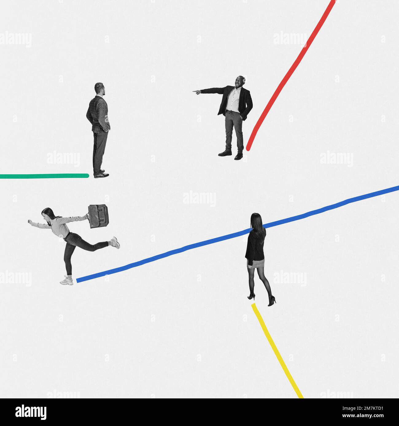 Contemporary art collage. Concept of business, personal and ...