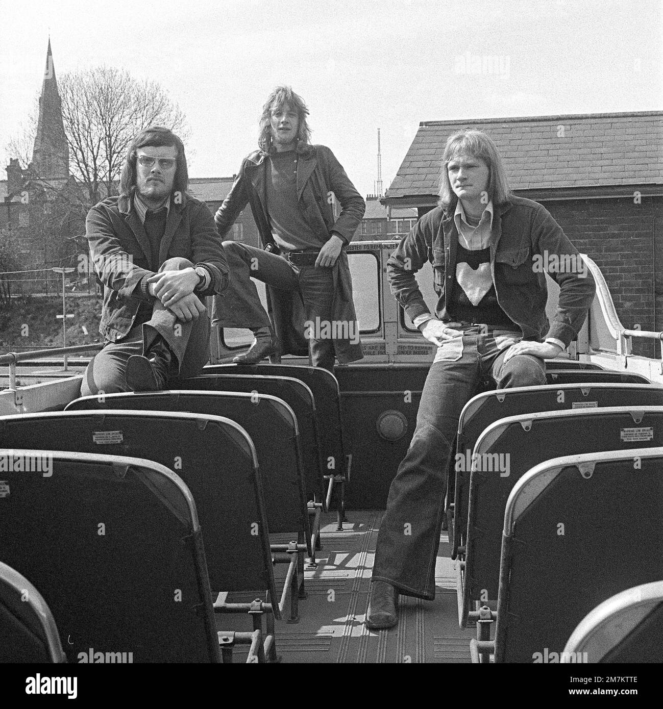 British Pop band Paint box on location in South London 1972 Stock Photo ...