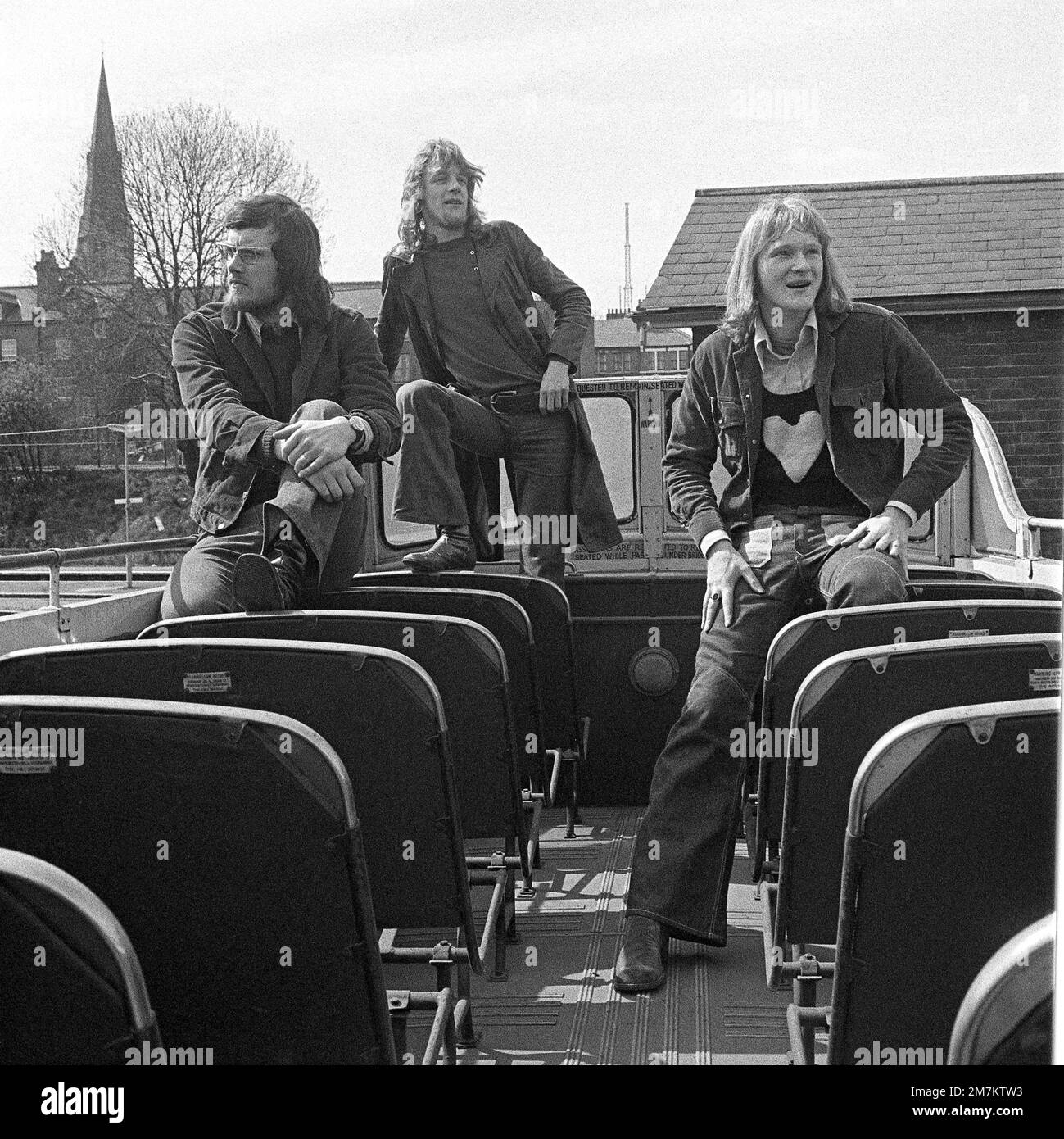 British Pop band Paint box on location in South London 1972 Stock Photo ...