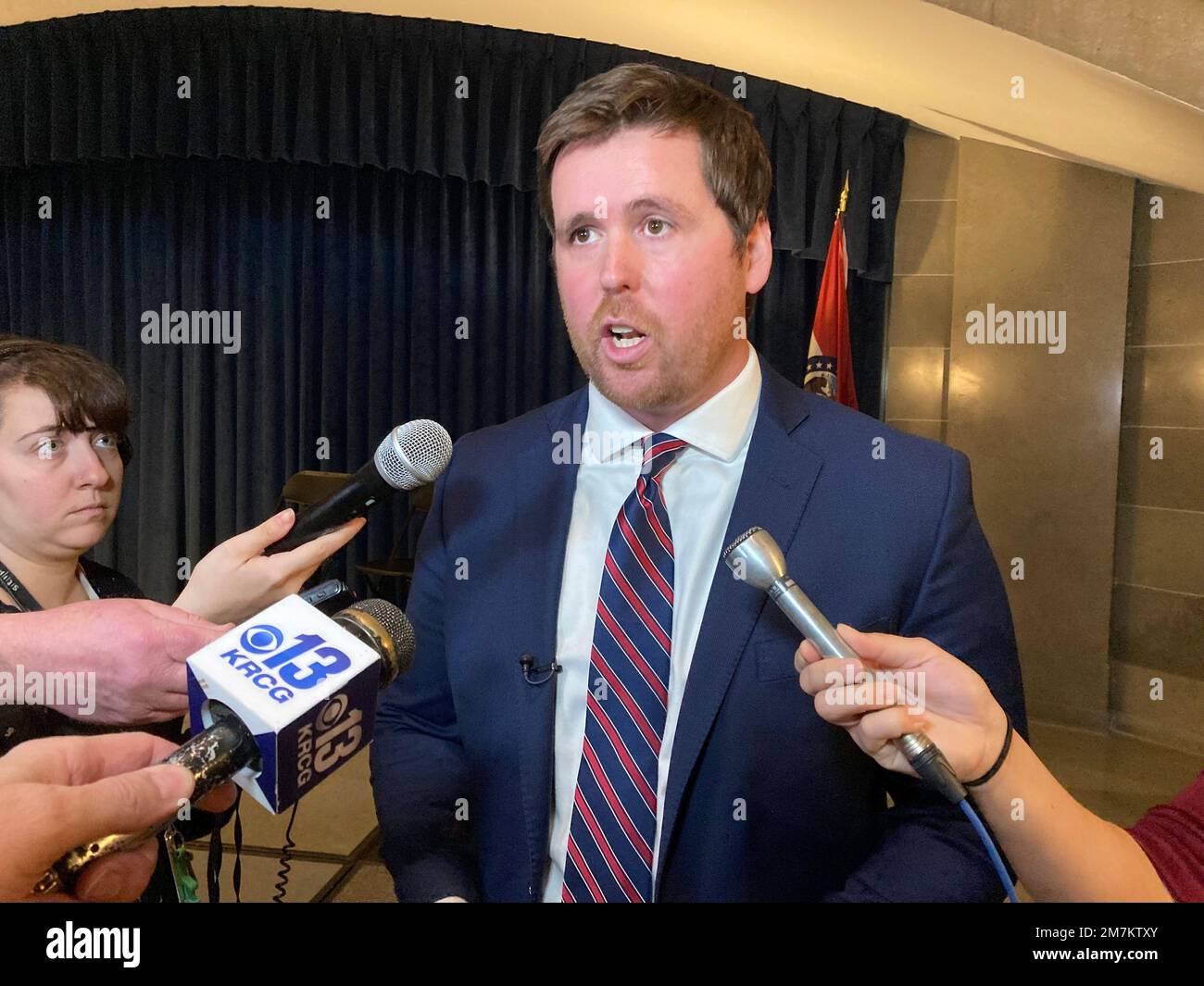 Republican Scott Fitzpatrick speaks to reporters after being sworn in ...