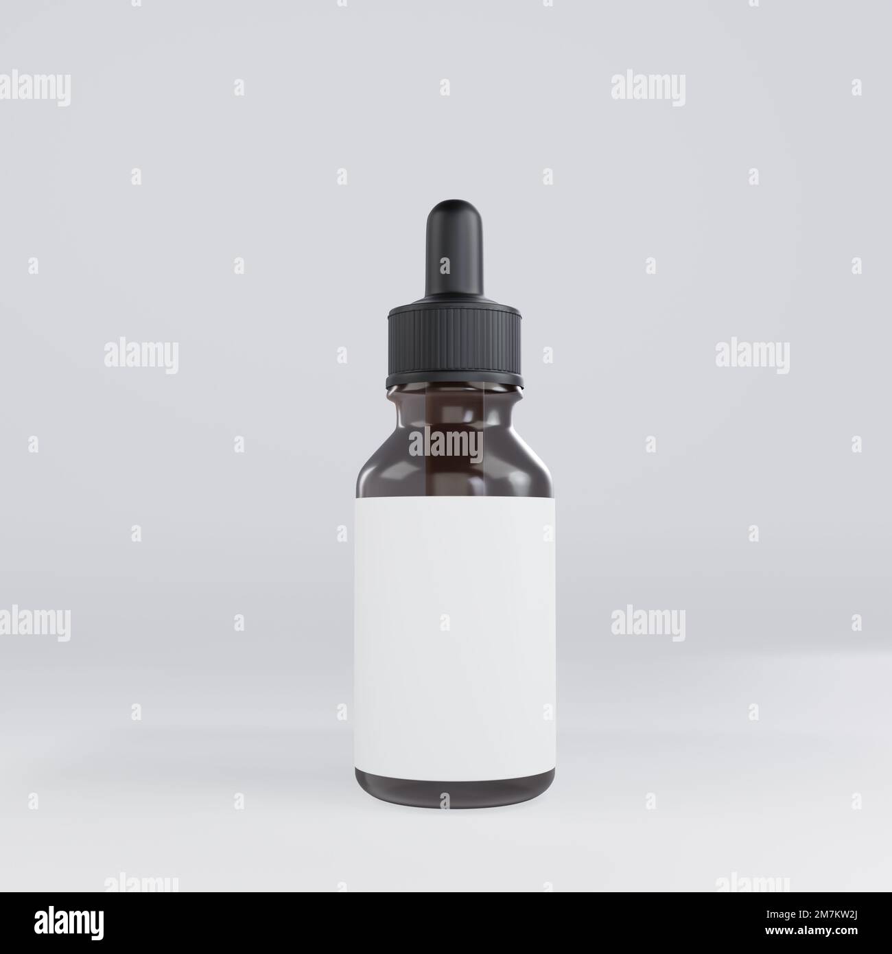 Dropper bottle with black cap 3d illustration mockup image, drop ...