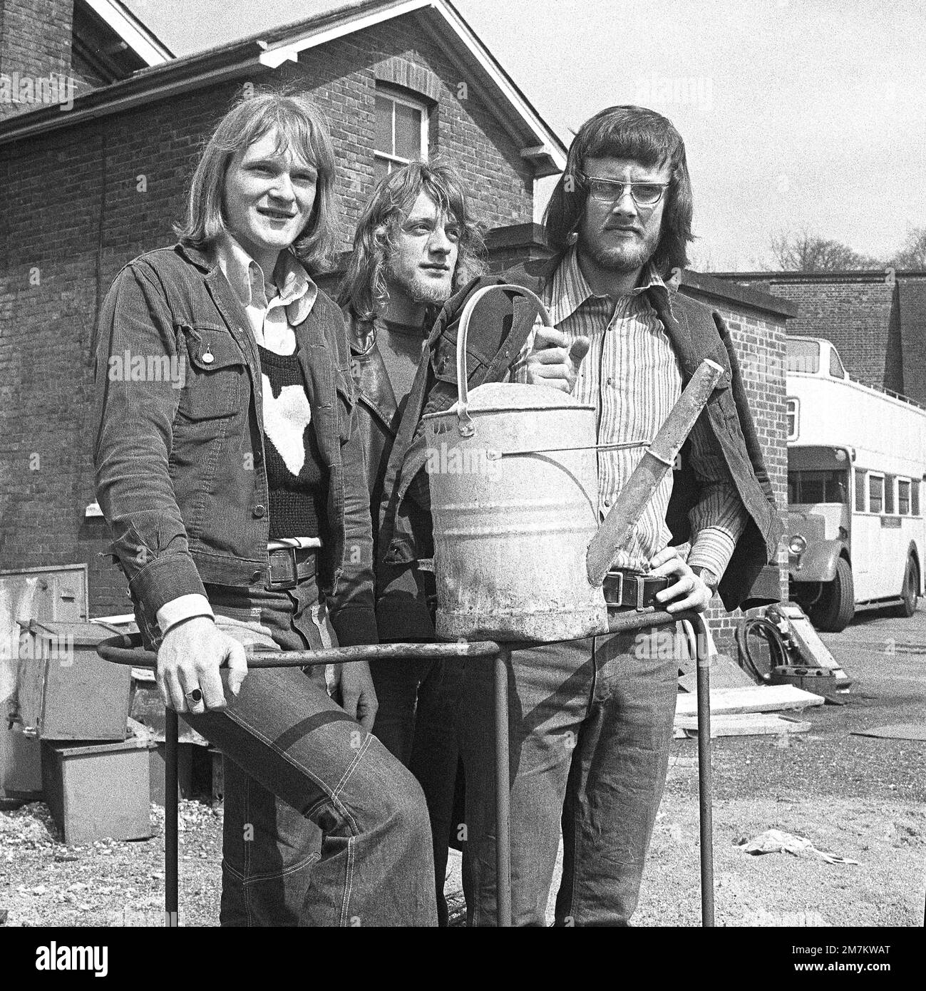 British Pop band Paint box on location in South London 1972 Stock Photo ...