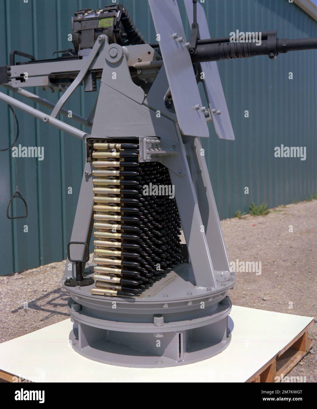 Naval Ordnance Station. A close-up right side view of the placement of ...