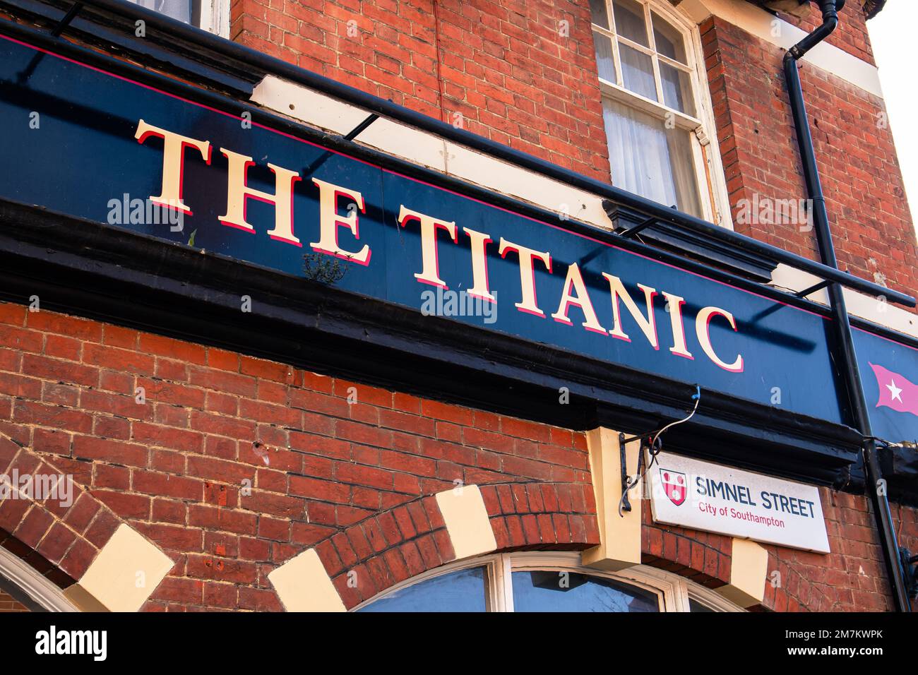 The Titanic Public House sign in the city of Southampton Stock Photo ...
