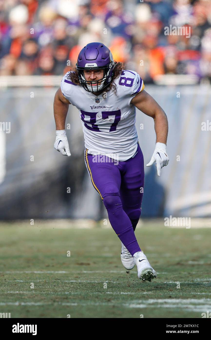 Minnesota Vikings tight end T.J. Hockenson (87) runs on the field ...