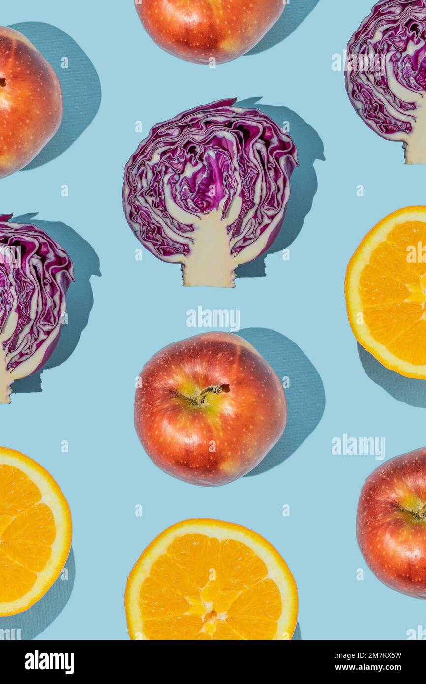 Creative pattern made fruits vegetables hi-res stock photography and ...