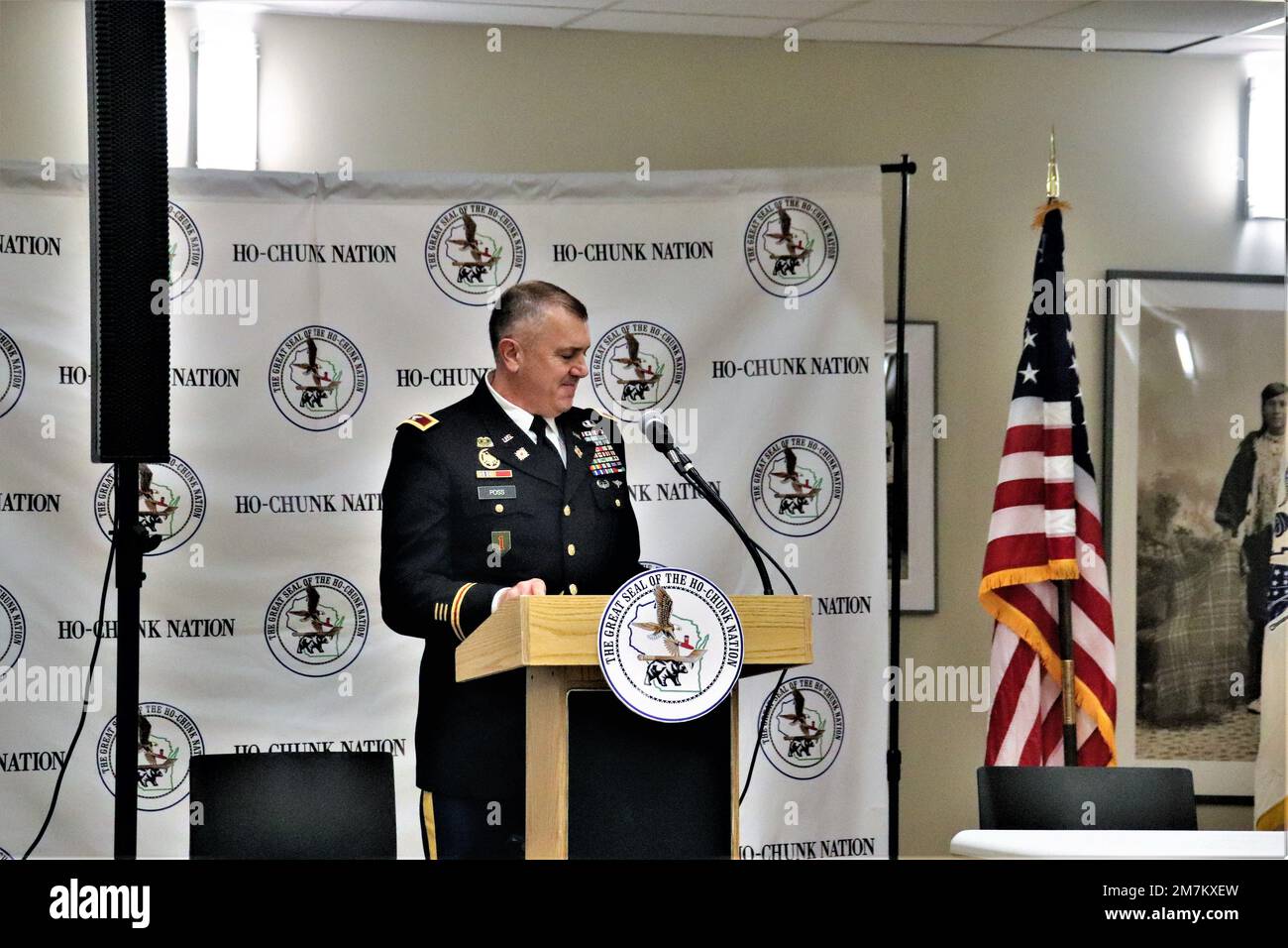 Fort McCoy Garrison Commander Col. Michael Poss provides remarks May 10 ...