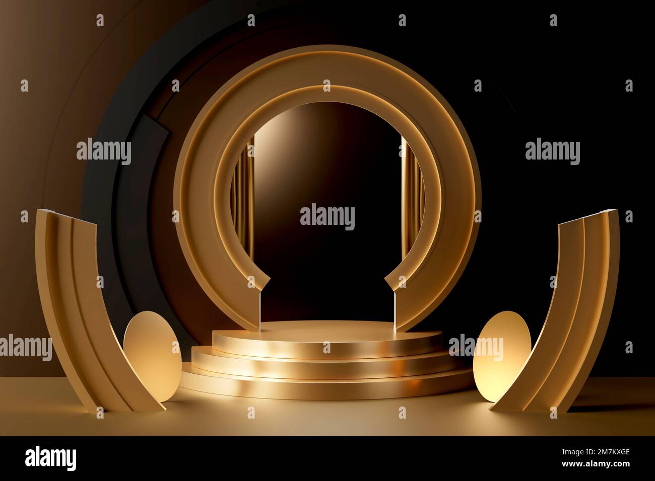 Abstract gold tone background scene for placing premium products. 3D ...