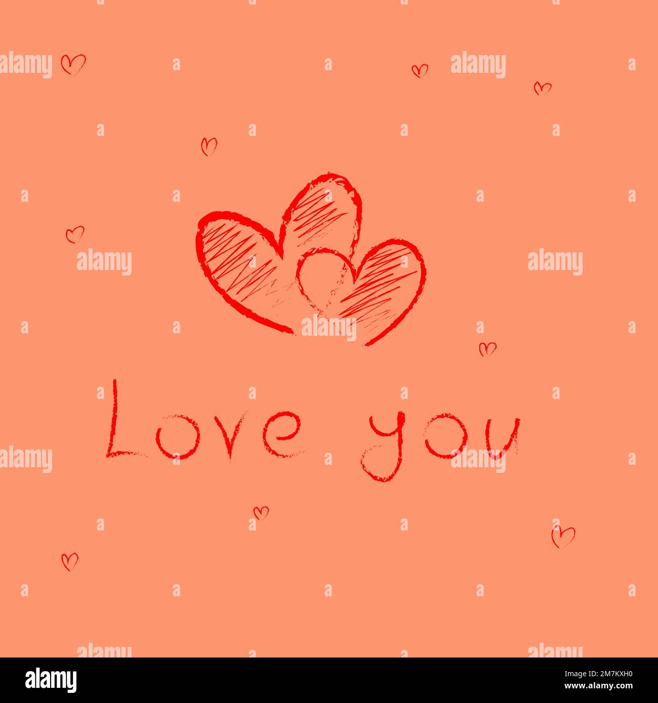 Linear shape two hearts Stock Vector Images - Alamy