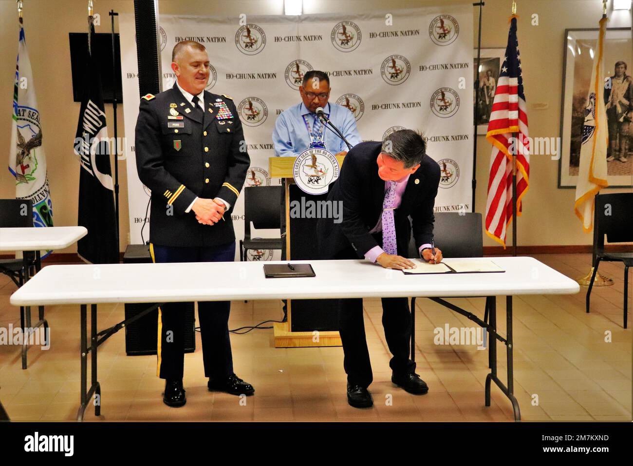 A scene is shown May 10, 2022, of a special signing ceremony for a ...