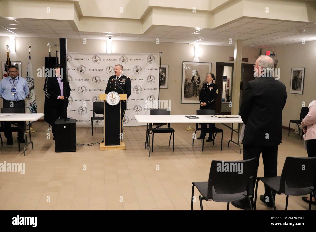 Fort McCoy Garrison Commander Col. Michael Poss provides remarks May 10 ...