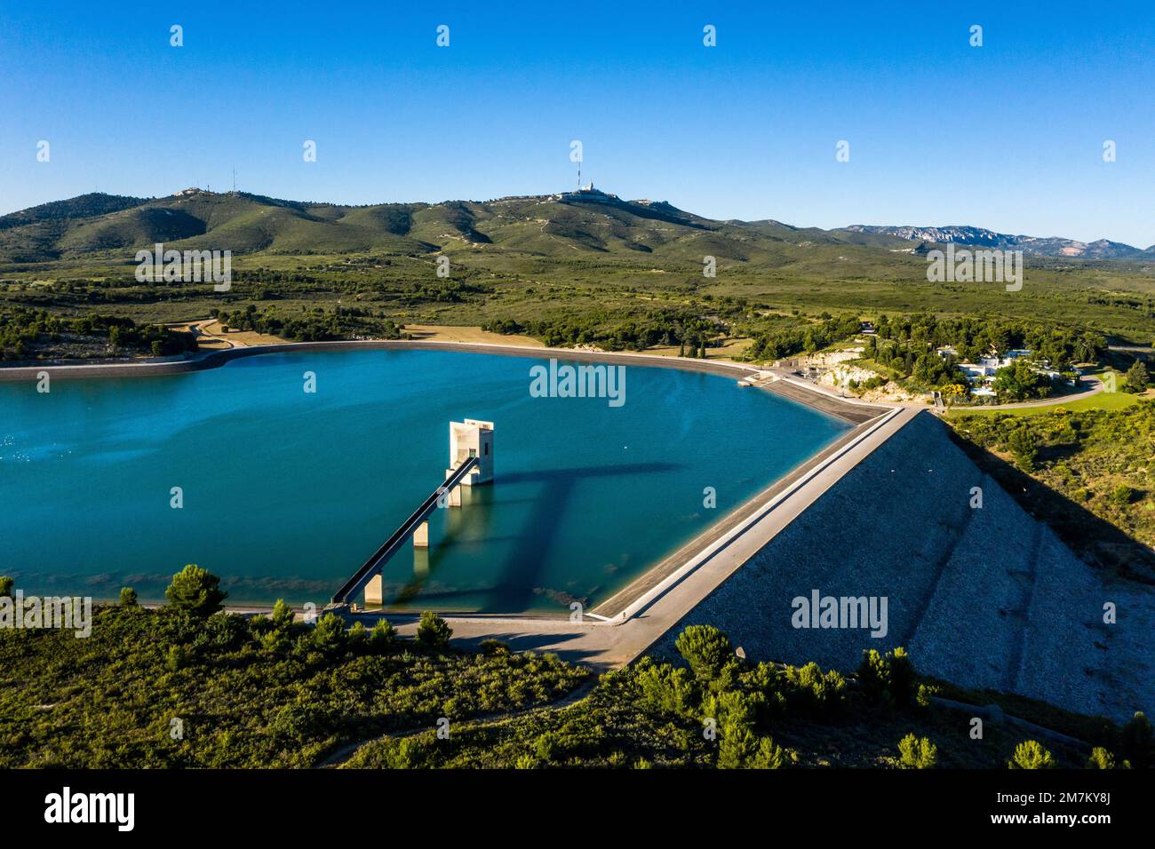 Marseille (south-eastern France): aerial view of the basin of Vallon ...