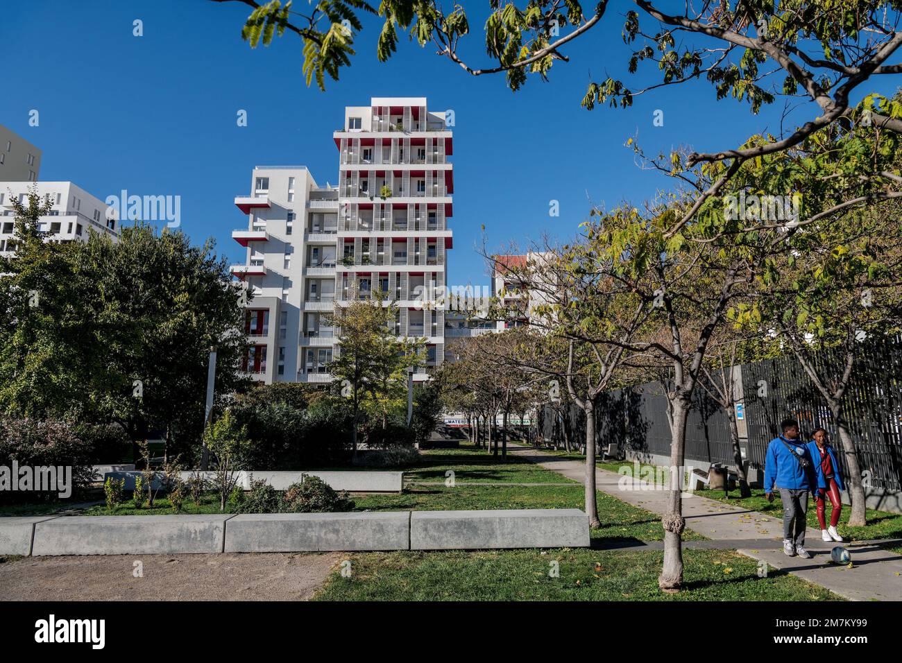 Arenc District in Marseille (south-eastern France): garden “jardin des ...