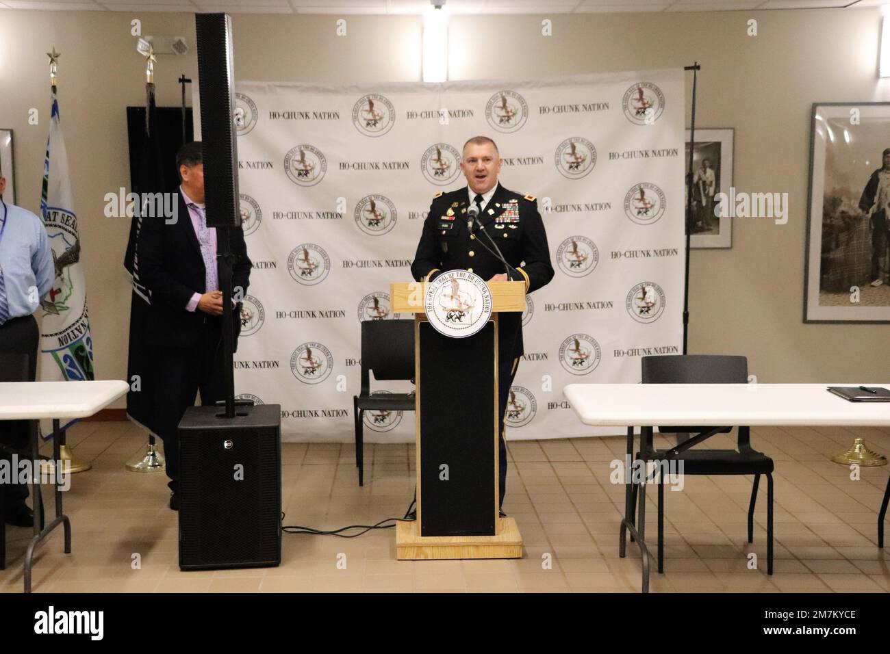Fort McCoy Garrison Commander Col. Michael Poss provides remarks May 10 ...