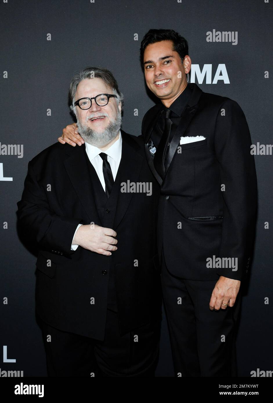 Honoree Guillermo del Toro, left, poses with MoMA chief curator of film ...