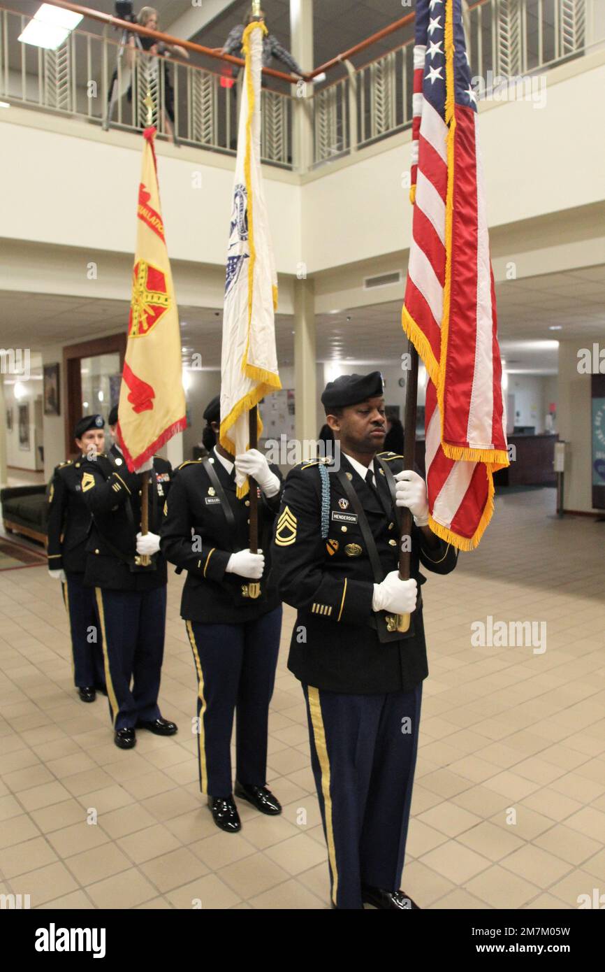An Army Color Guard is shown May 10, 2022, during a special signing ...