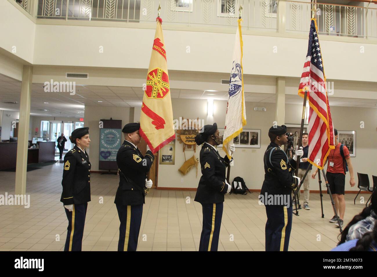 An Army Color Guard is shown May 10, 2022, during a special signing ...
