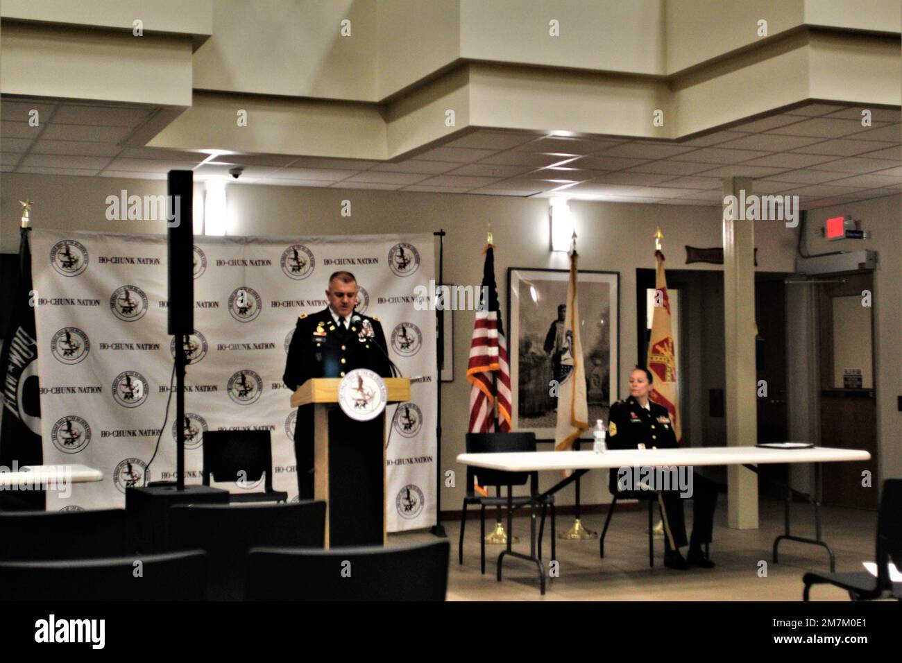 Fort McCoy Garrison Commander Col. Michael Poss provides remarks May 10 ...