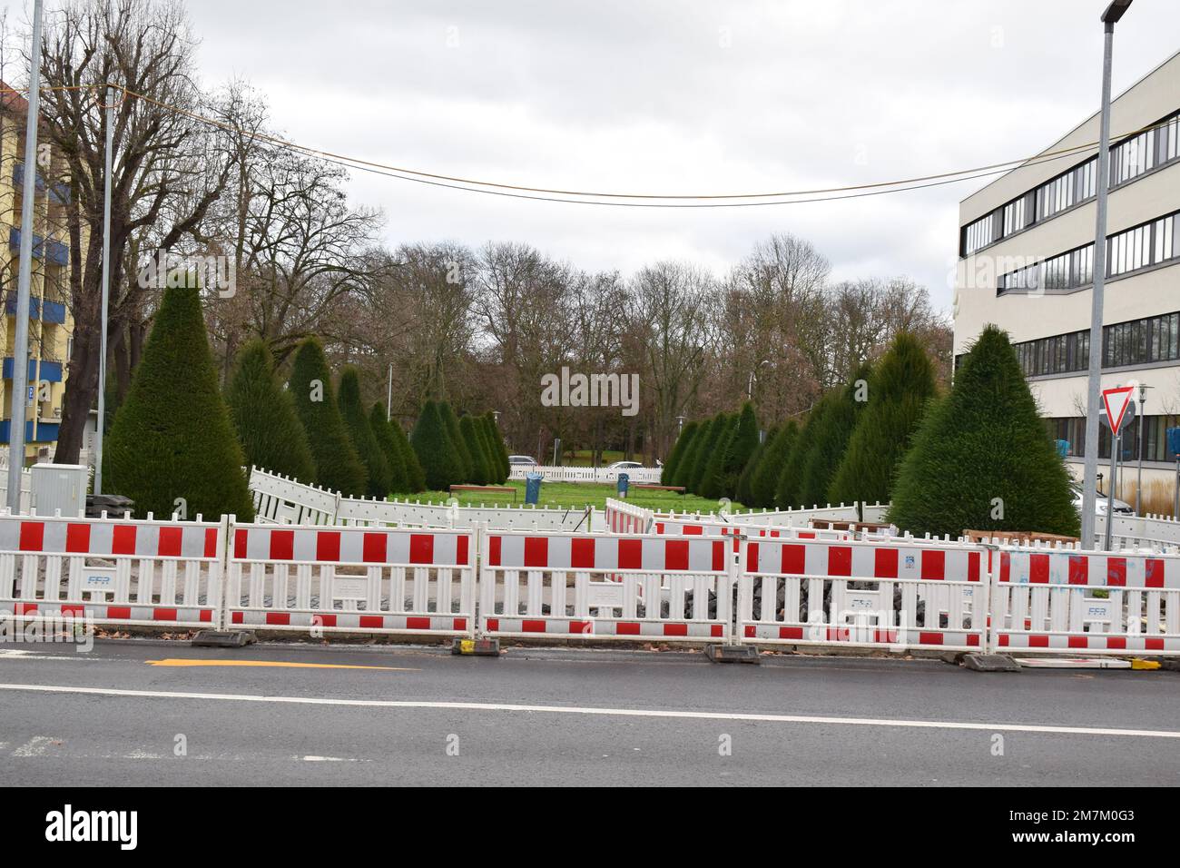 blocked street and park Stock Photo - Alamy