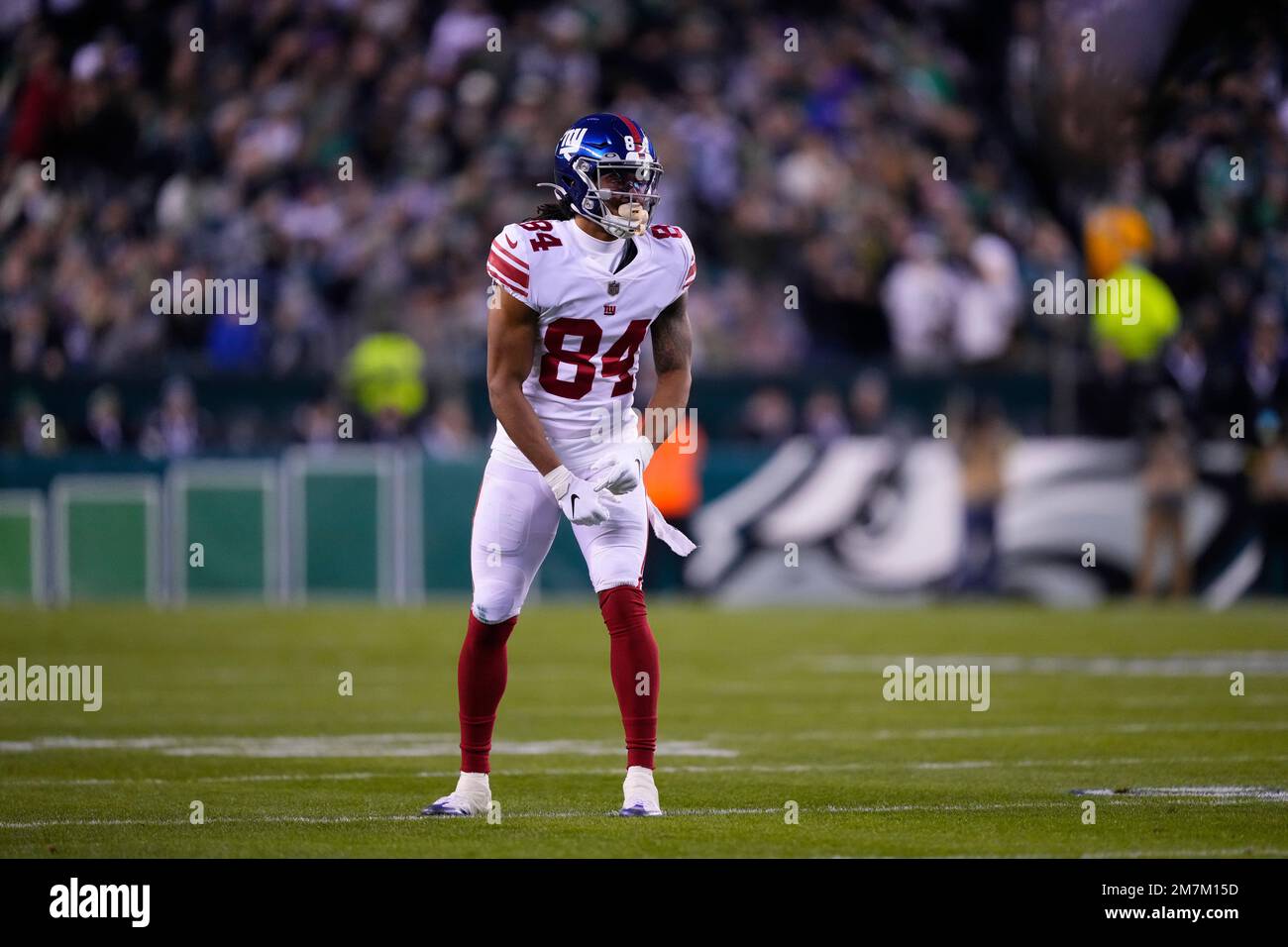 New York Giants wide receiver Marcus Johnson in action during an NFL ...