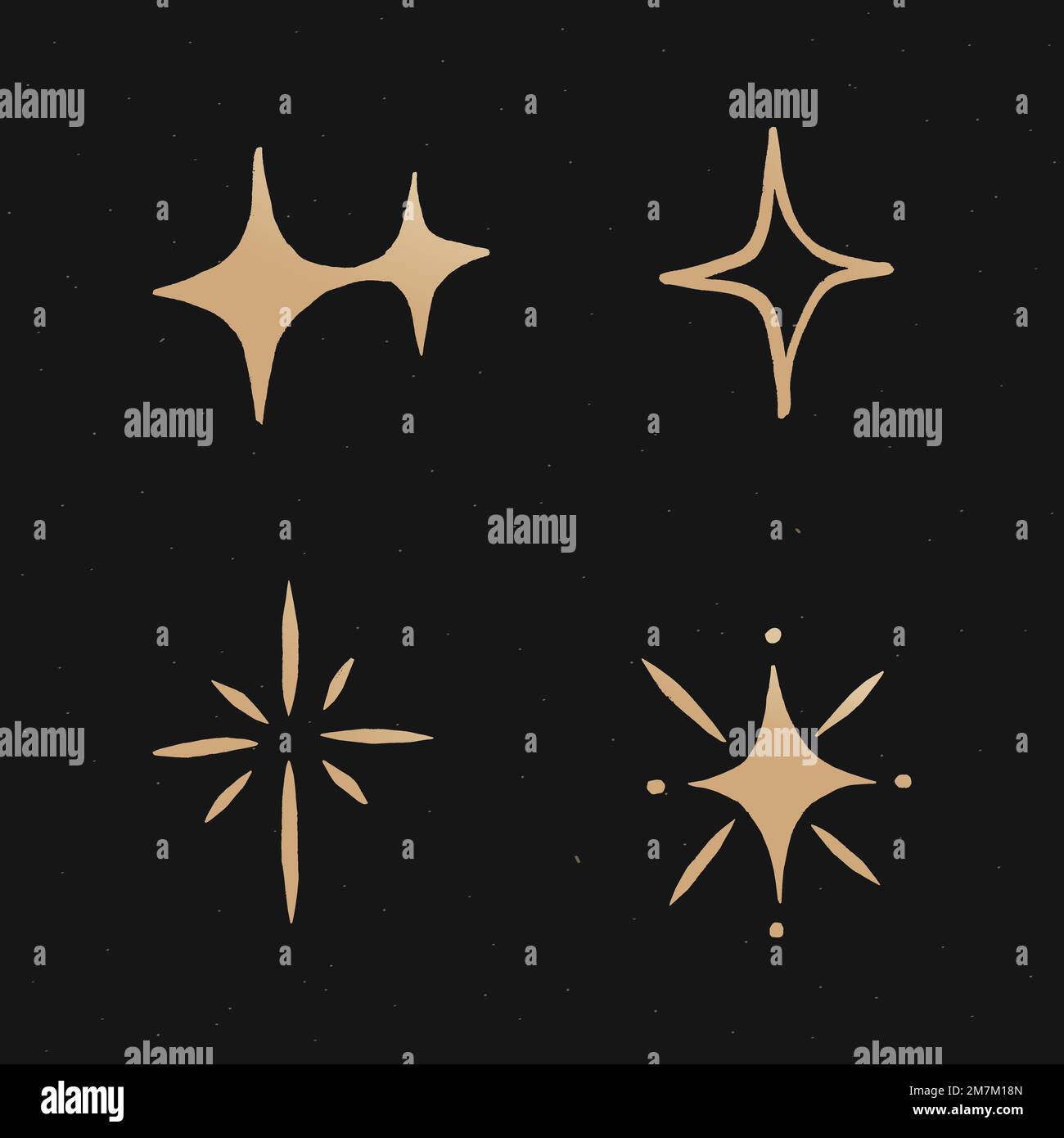 Cute sparkles gold vector galaxy doodle illustration sticker Stock ...