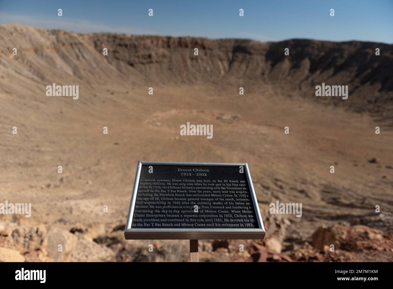 A plate describe the history of the impact point of a meteor at Meteor Crater, Winslow, AZ, USA ...