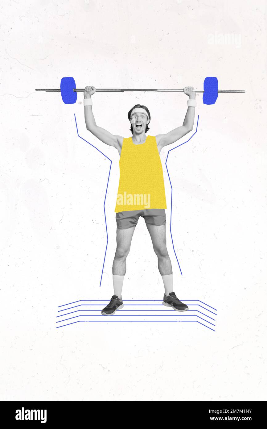 Creative photo 3d collage artwork poster postcard picture of sporty ...