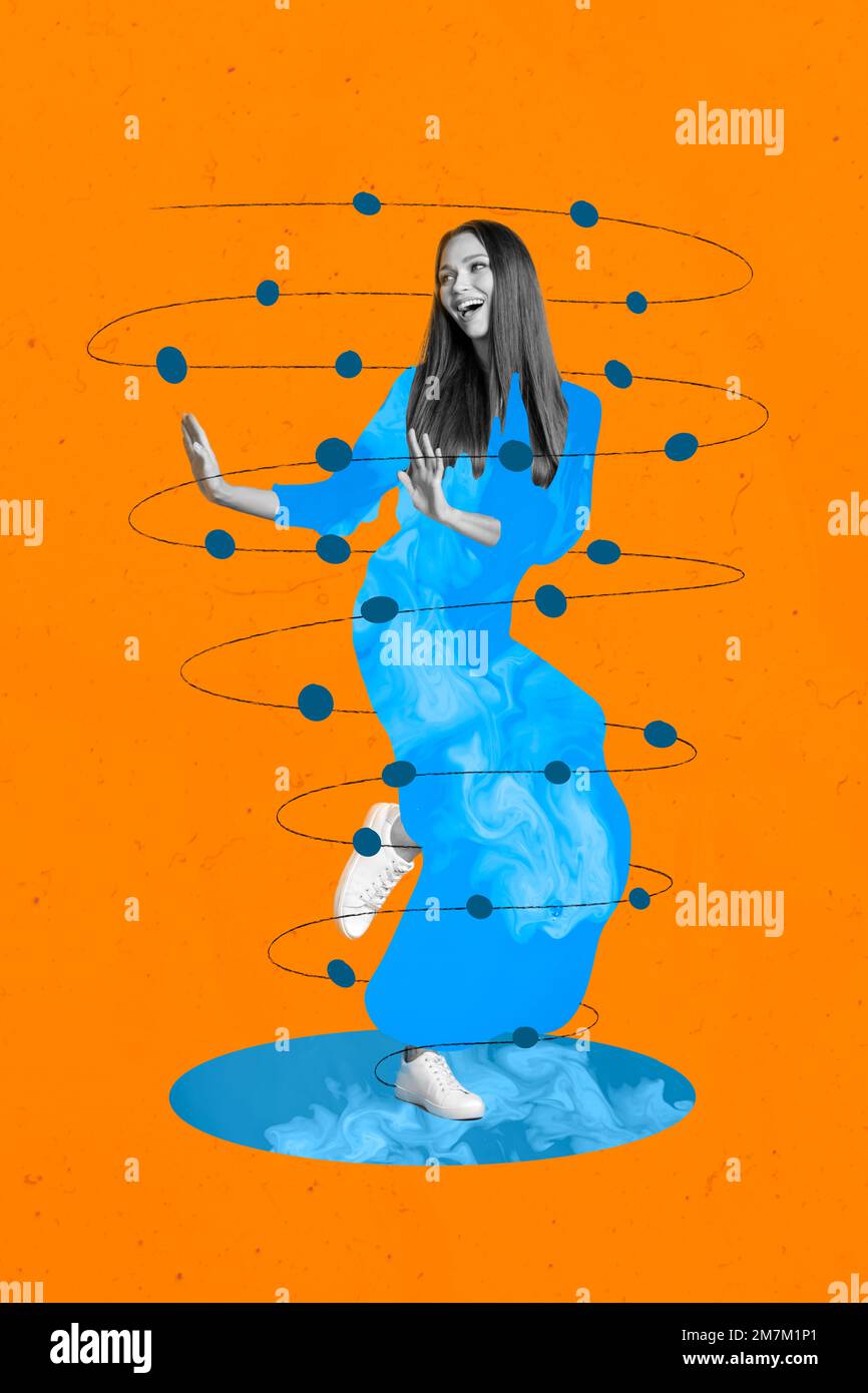 Creative photo 3d collage artwork poster postcard picture of positive ...