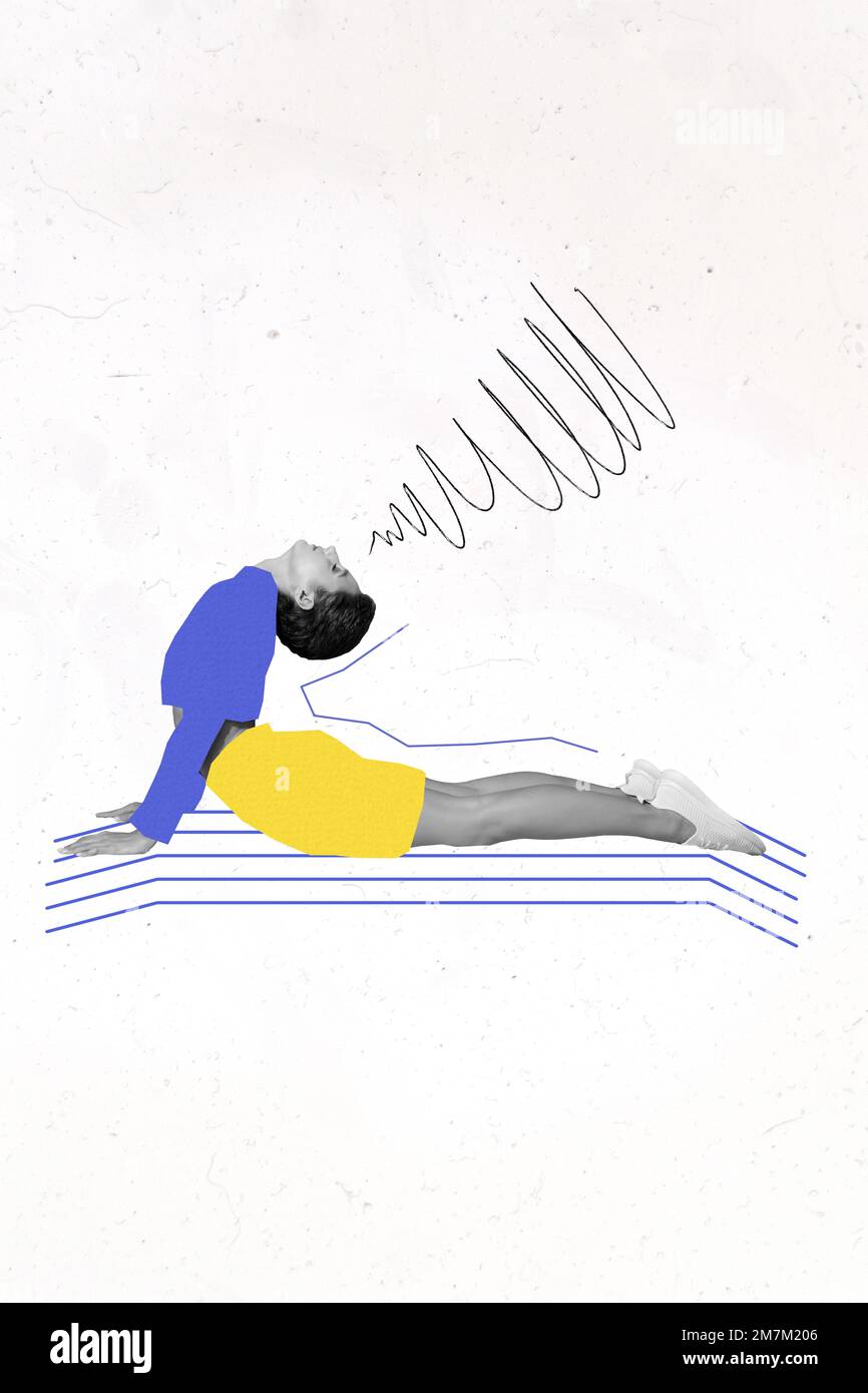 Creative photo 3d collage artwork poster postcard picture of sporty ...