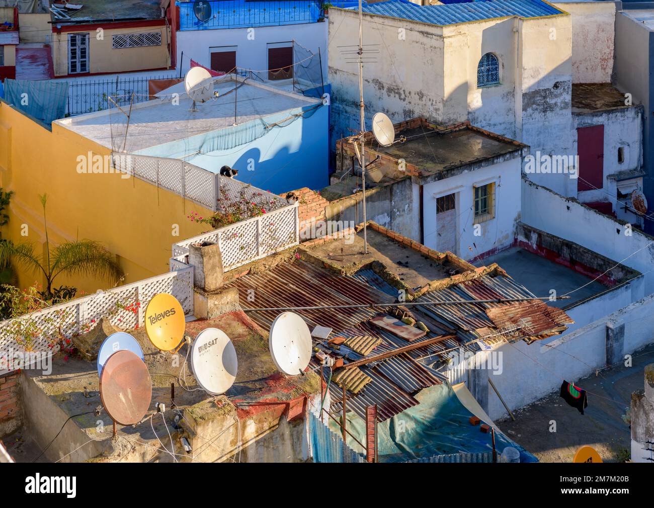 Over the rooftops in Tangier. Shot from the rooftop of Riad Tingis ...
