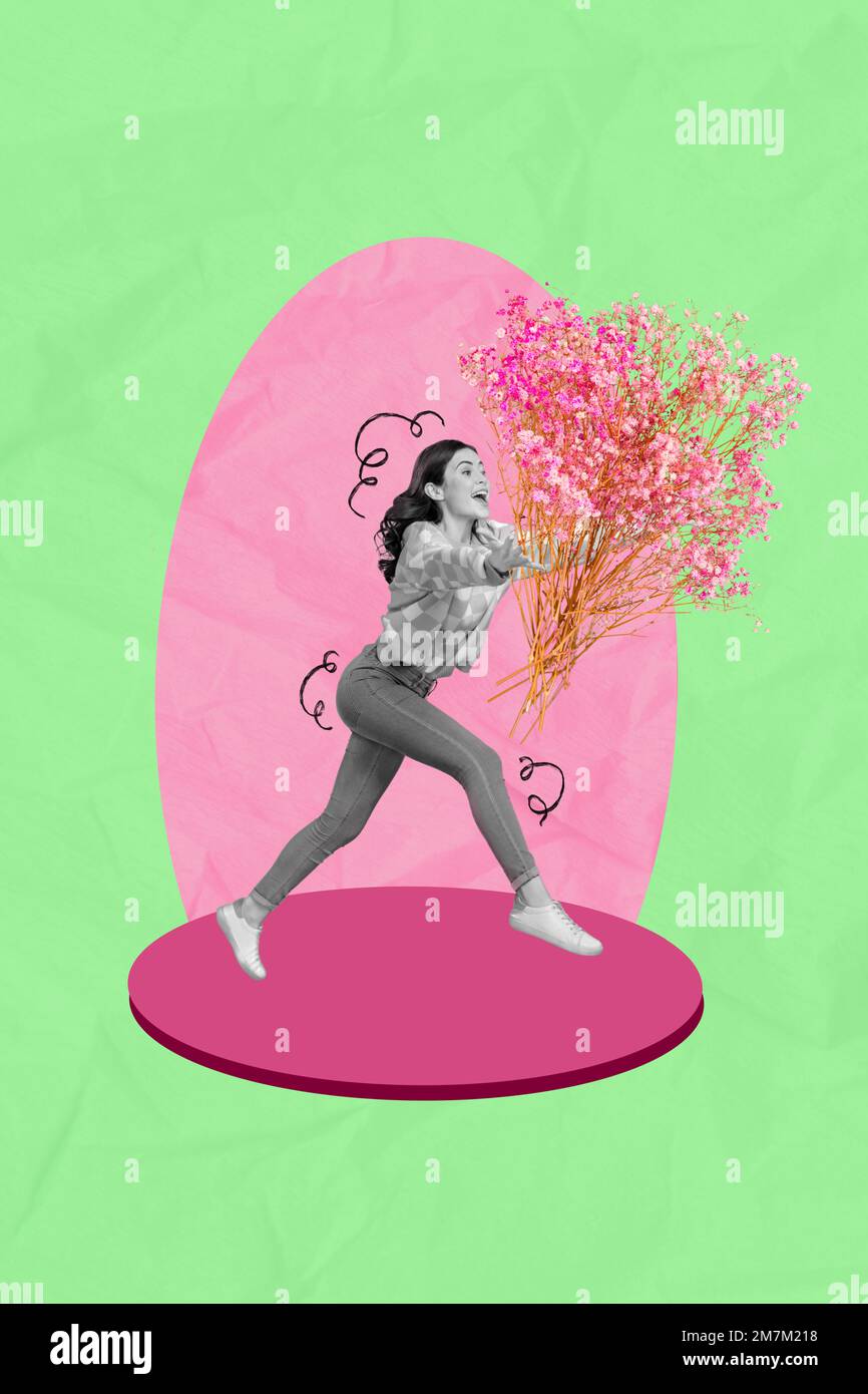 Creative photo 3d collage artwork poster postcard picture of funky glad ...