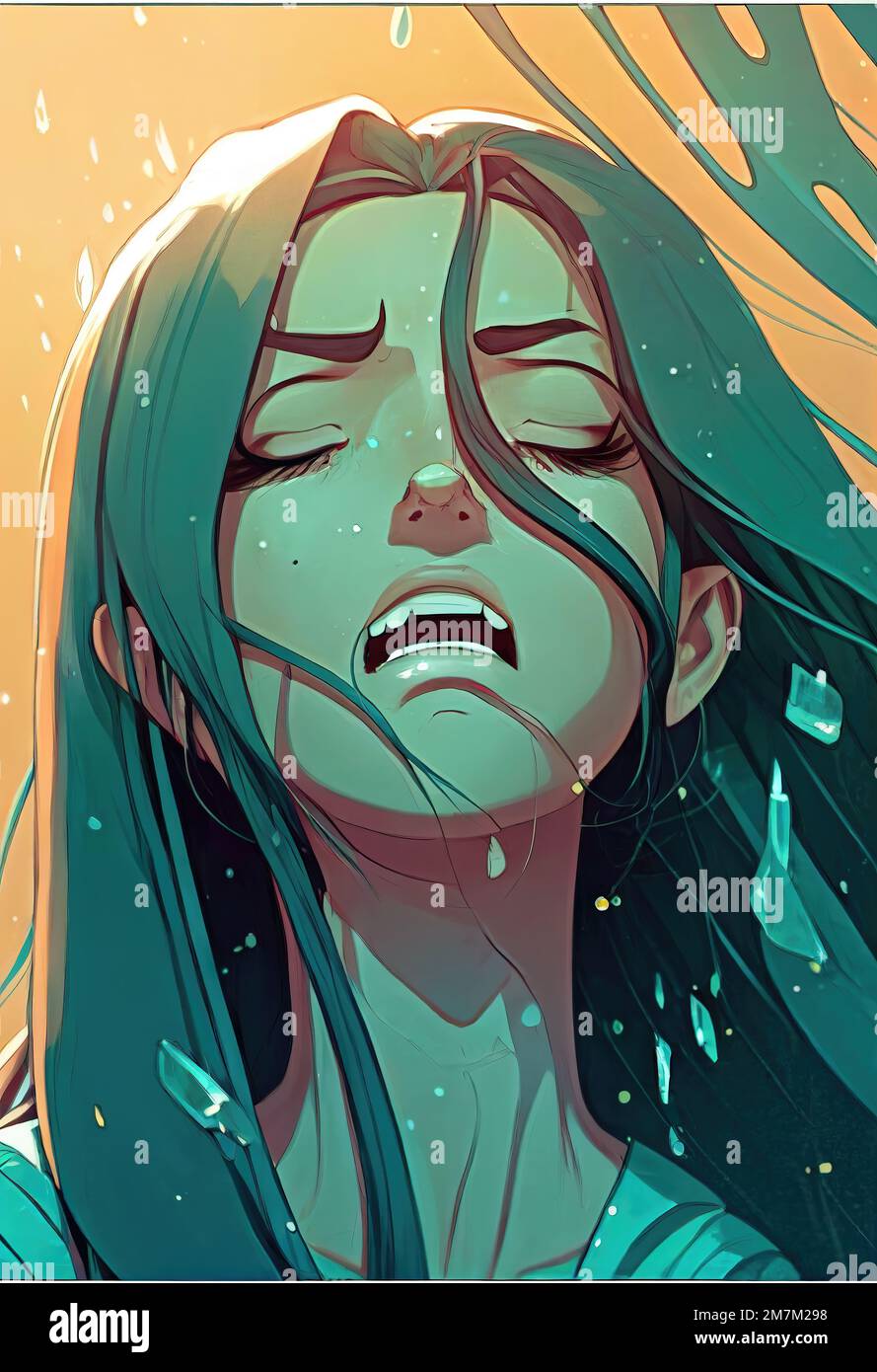 Manga woman face illustration hi-res stock photography and images - Alamy