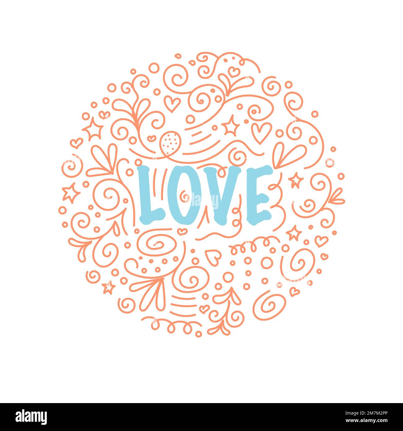 circle of orange flowers like a doodle, love Stock Vector Image & Art ...