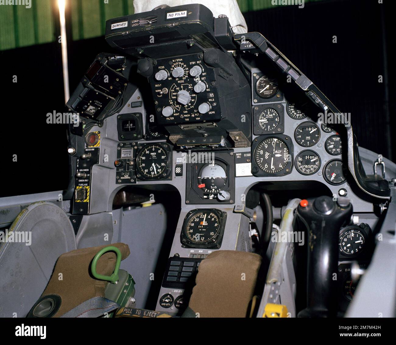 A YF-16 aircraft cockpit. Base: Edwards Air Force Base State ...