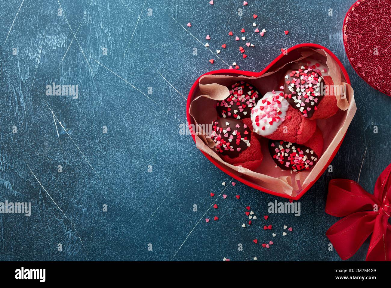 Valentines day cookies. Shortbread cookies with glaze white and dark ...