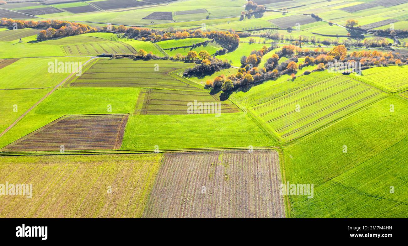 a cultivated countryside from above panorama Stock Photo - Alamy