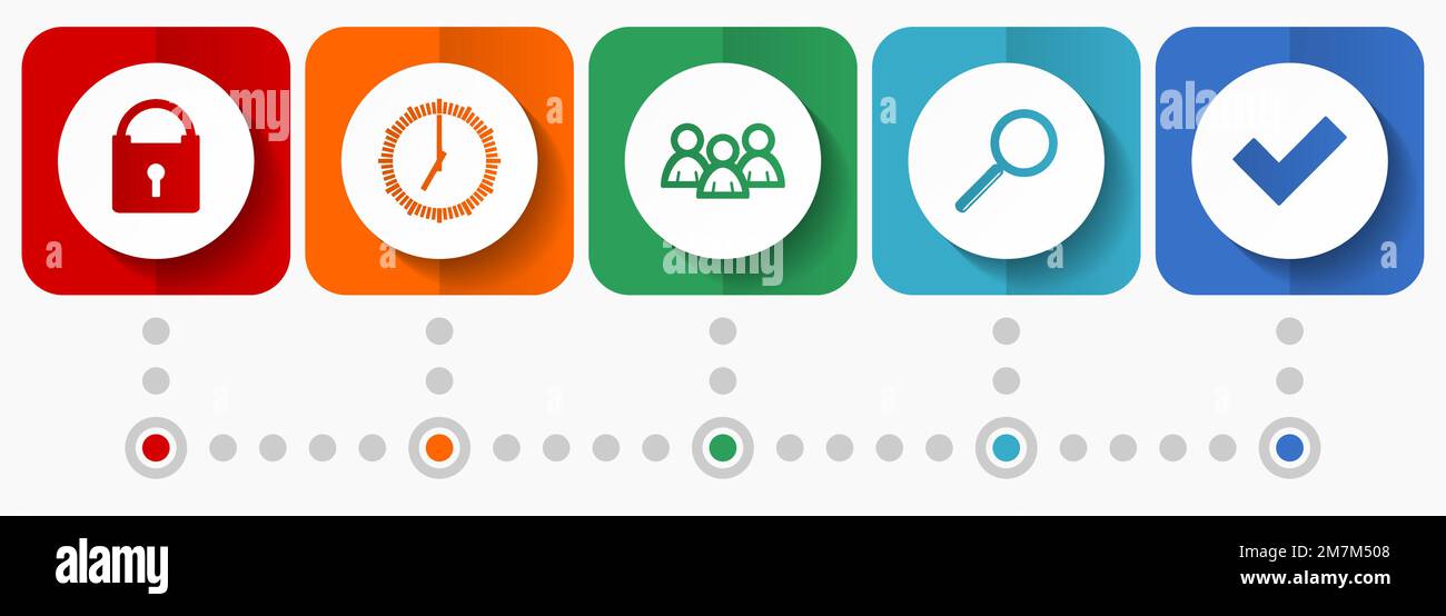 Internet vector icons, flat design web buttons collection, business ...