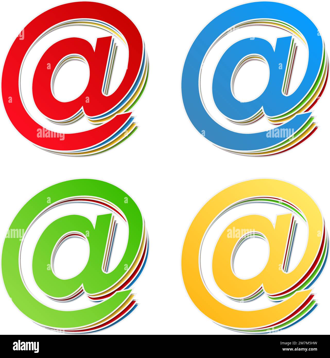 Set of email symbols, vector eps10 illustration Stock Vector Image ...