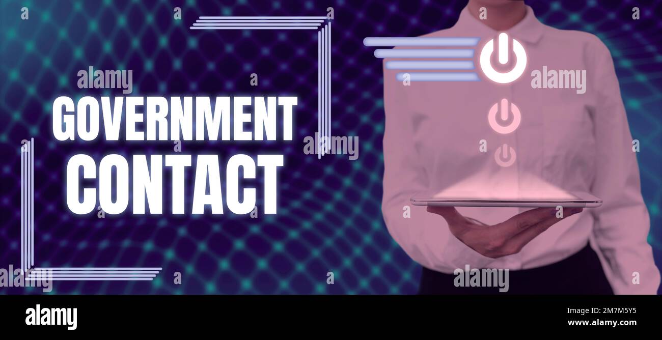Conceptual caption Government Contact. Business idea debt security ...