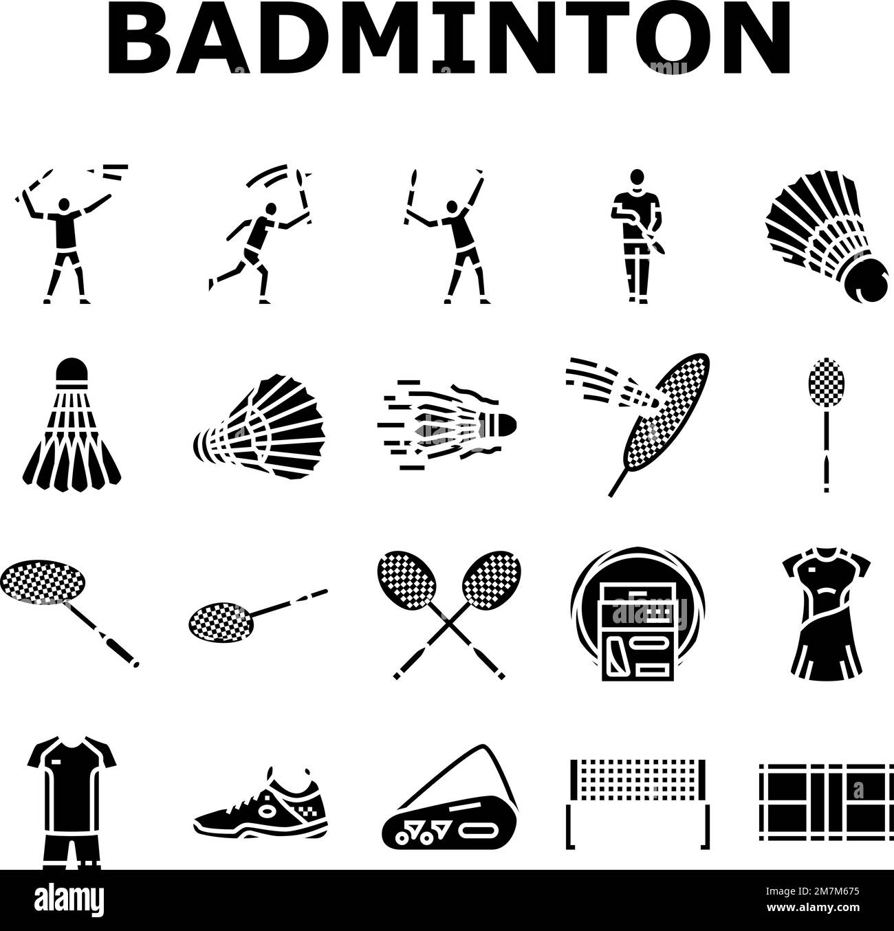 badminton shuttlecock sport icons set vector Stock Vector Image & Art ...