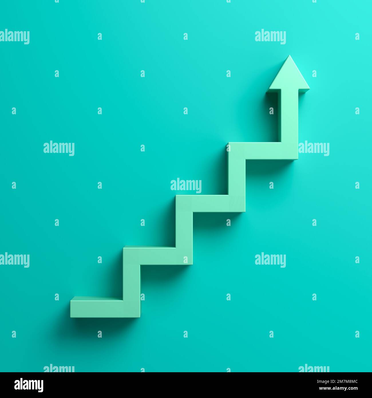Background image steps arrow pointing towards the goal of success. 3D ...