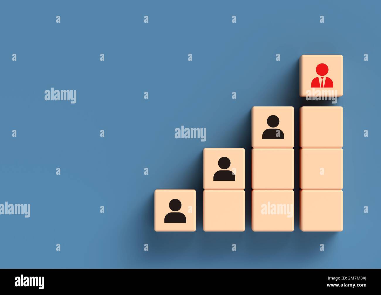The comparison picture shows the rise of business leaders. 3D ...