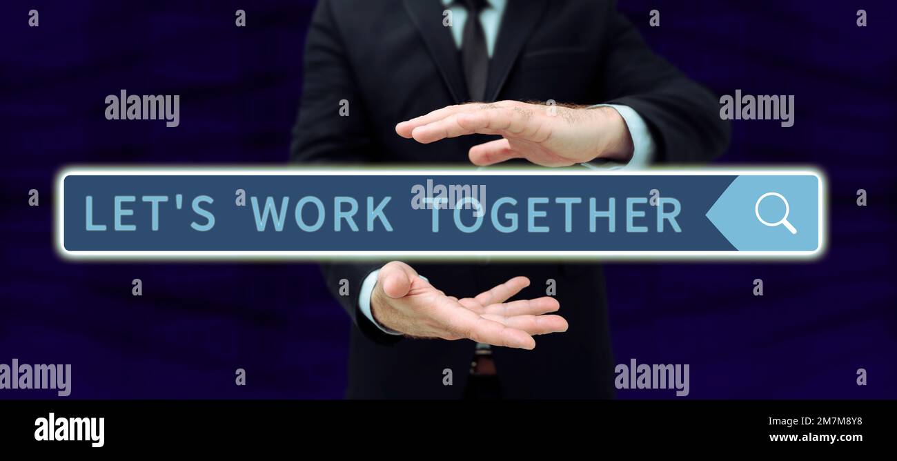 Conceptual display Let's Work Together. Business overview Unite and ...