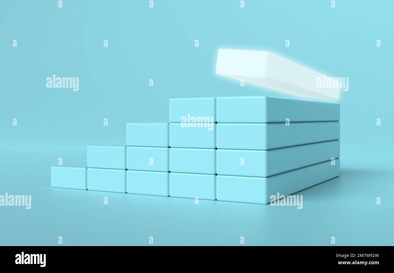 The ladder of success that sparkles. 3D Render Stock Photo - Alamy