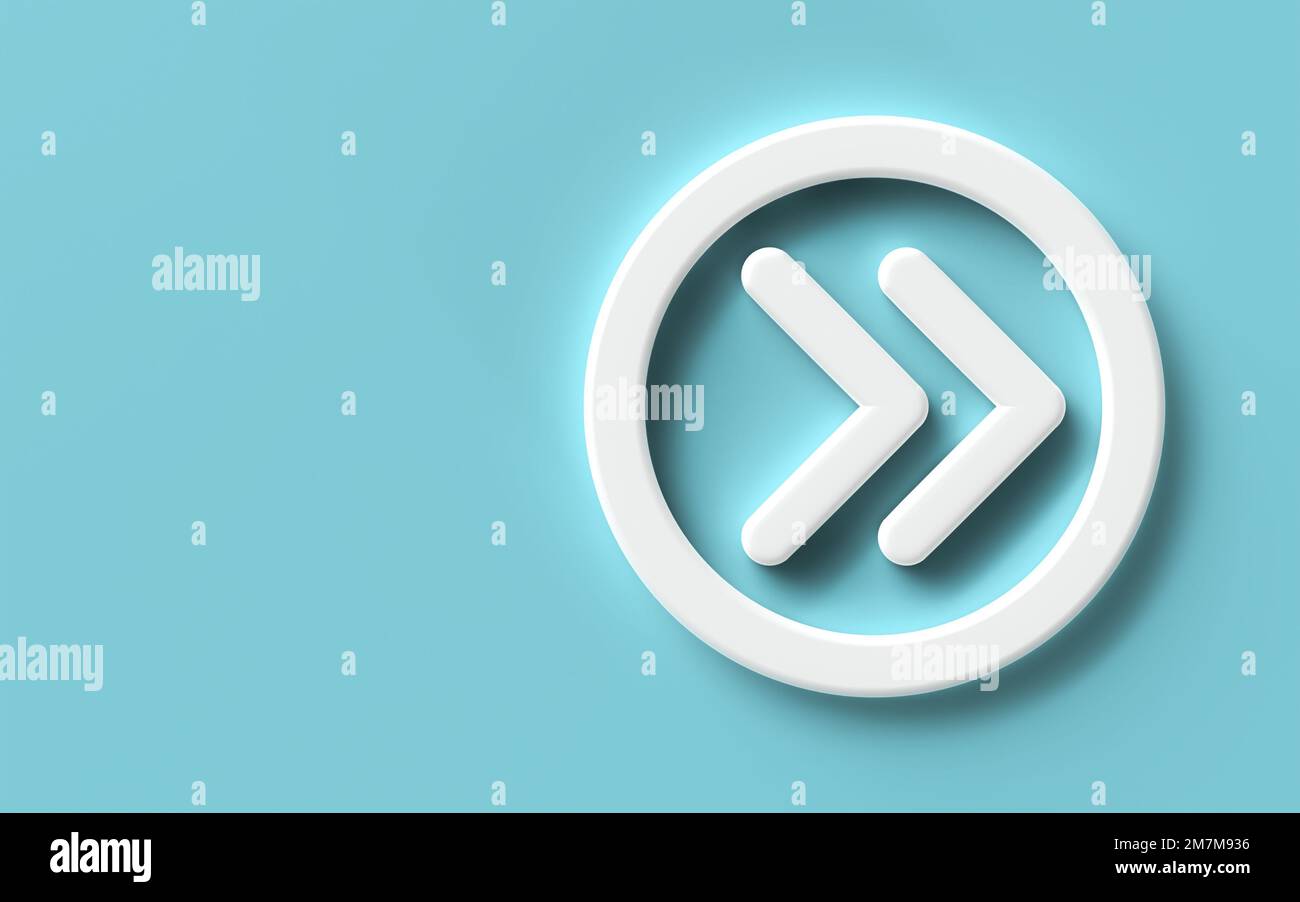 The blue background image has a Next symbol on the right side. 3D ...