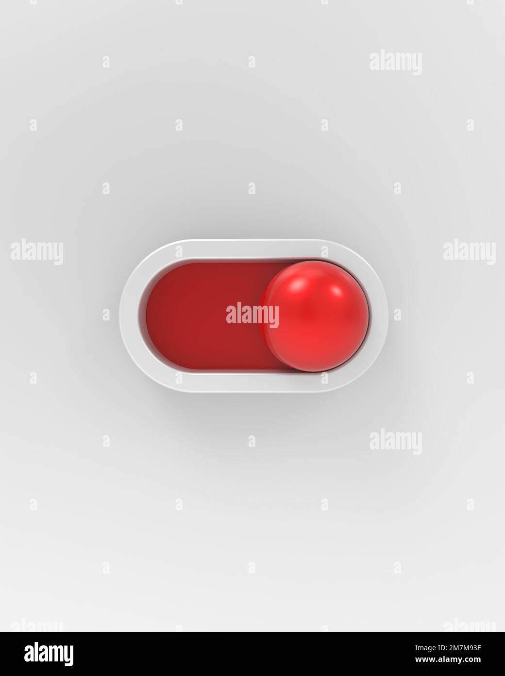 Round red on-off switch on a white background. 3D Render Stock Photo ...