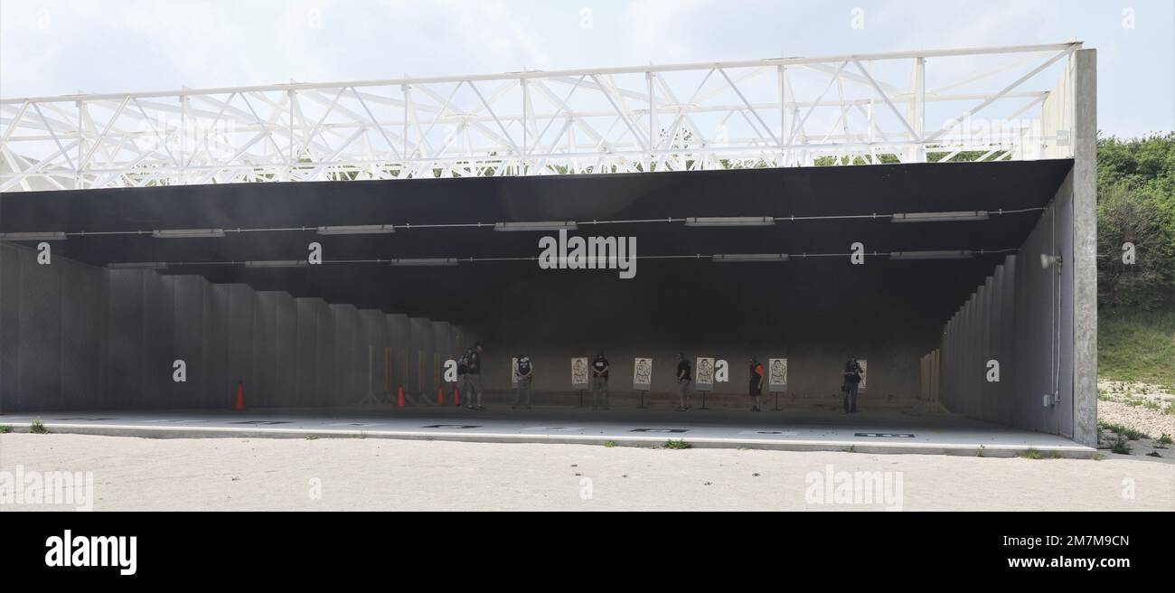 This is one of the three, 25-meter baffled ranges at the Joliet Army ...