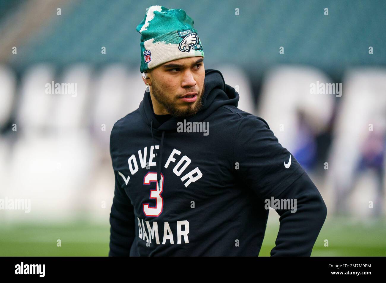Philadelphia Eagles Safety Marcus Epps 22 Looks On With A Shirt On
